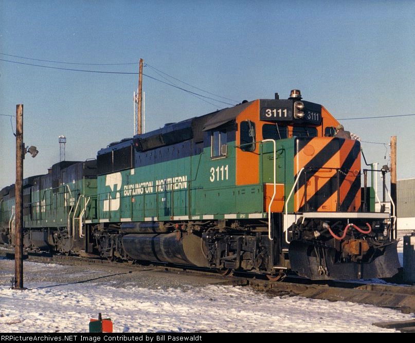 In it's unique tiger paint 3111 is ready to lead hot train #4